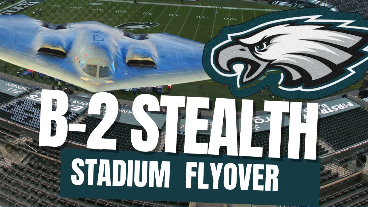 Wow! B-2 Stealth Bomber Flyover at Eagles Game - Lincoln Financial Field - YouTube
