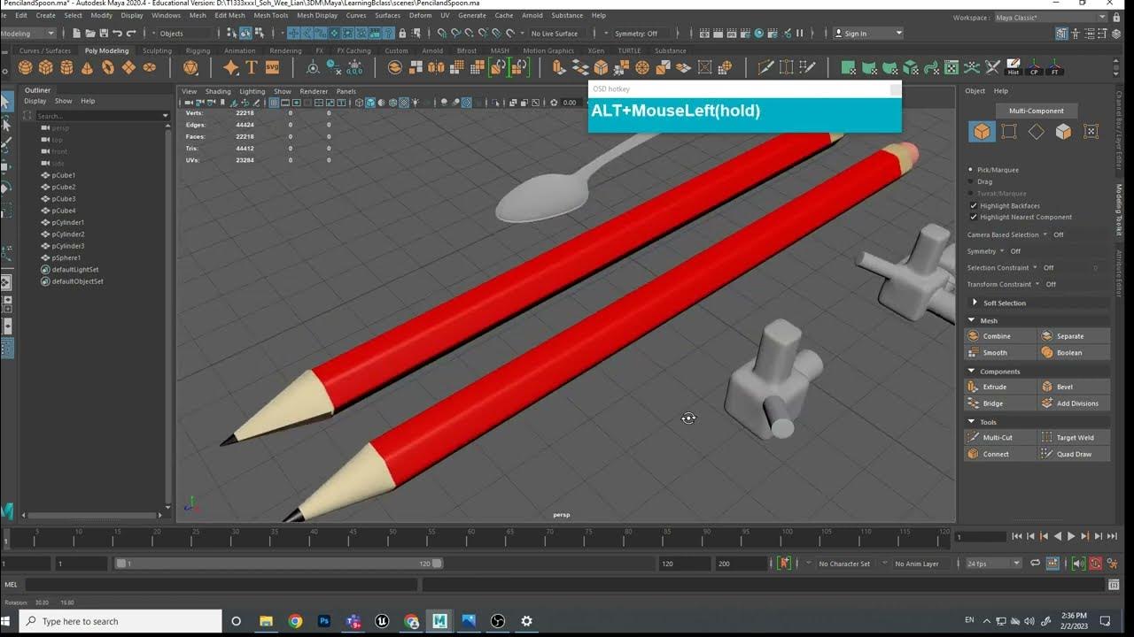 Maya 2020 Pencil Modeling - YouTube