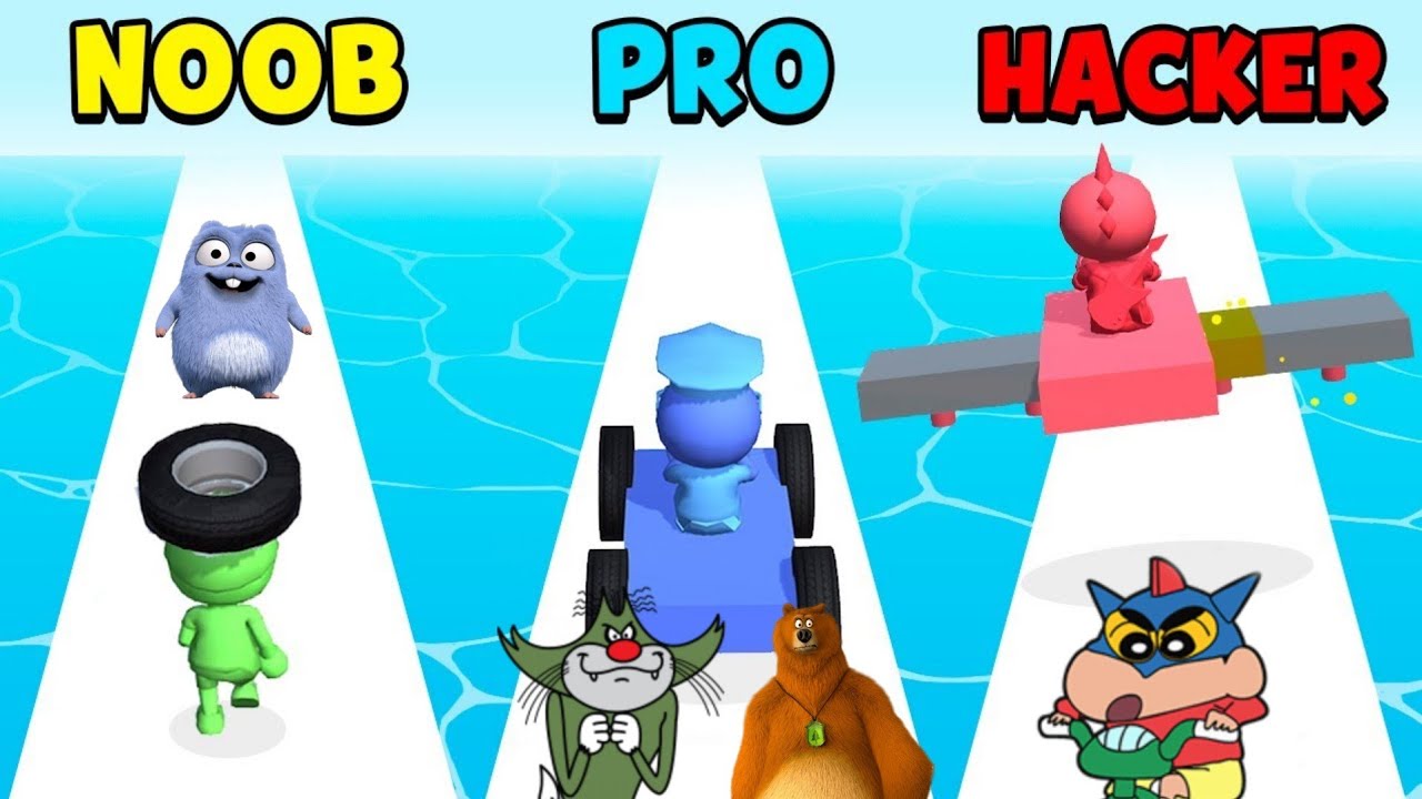 Noob vs Pro vs Hacker in CarCraft.io | Shinchan , Jack , Bhalu and ...