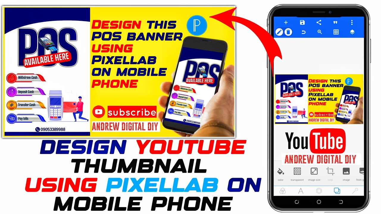 HOW TO DESIGN YOUTUBE THUMBNAIL FOR YOUR CHANNEL USING PIXELLAB ON ...