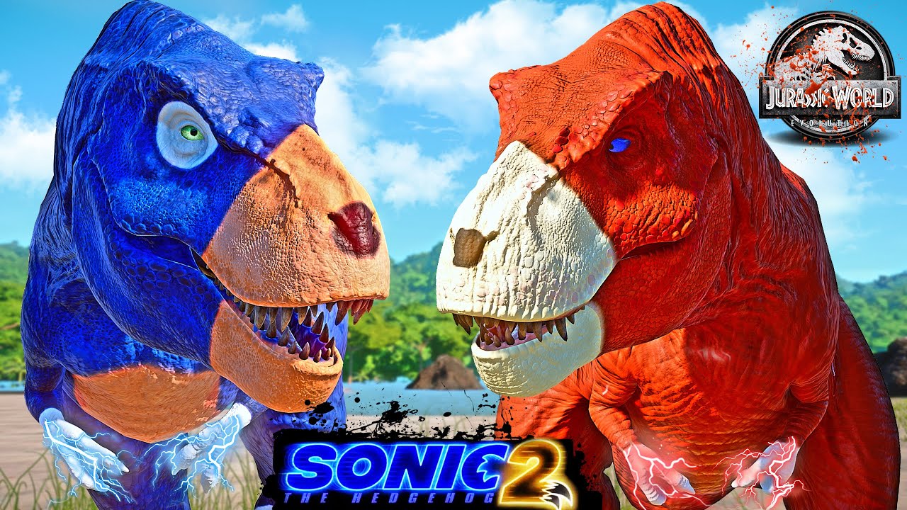 Sonic the Hedgehog vs Knuckles Dinosaurs Fight 🌍 JURASSIC WORLD ...