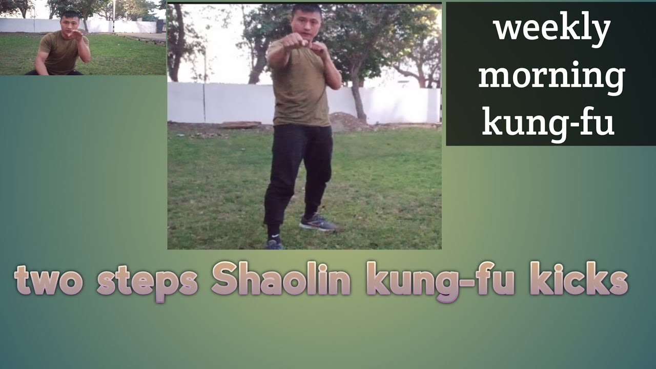 weekly morning shaolin kung-fu two steps kicks training - YouTube
