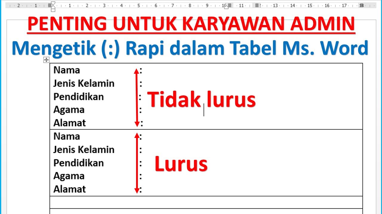 Tips Mengetik Rapi di Tabel - YouTube