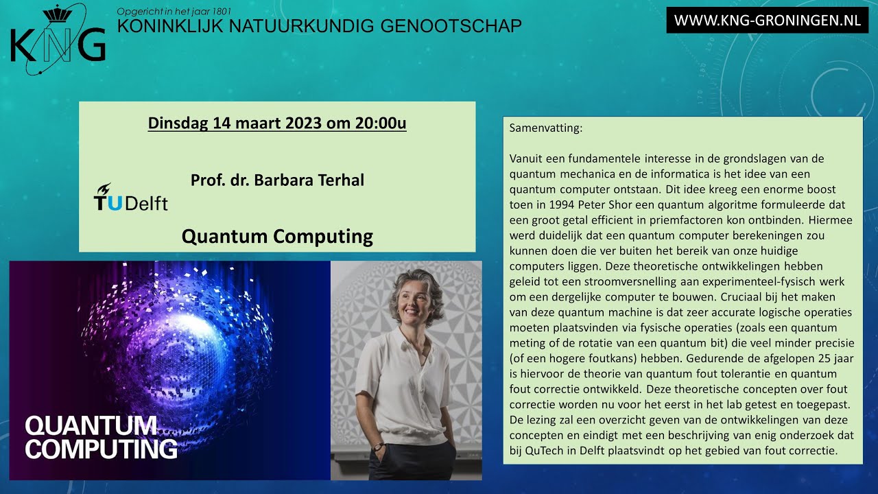 1862 - Prof.dr. B. Terhal (TU Delft)- Quantum Computing - YouTube