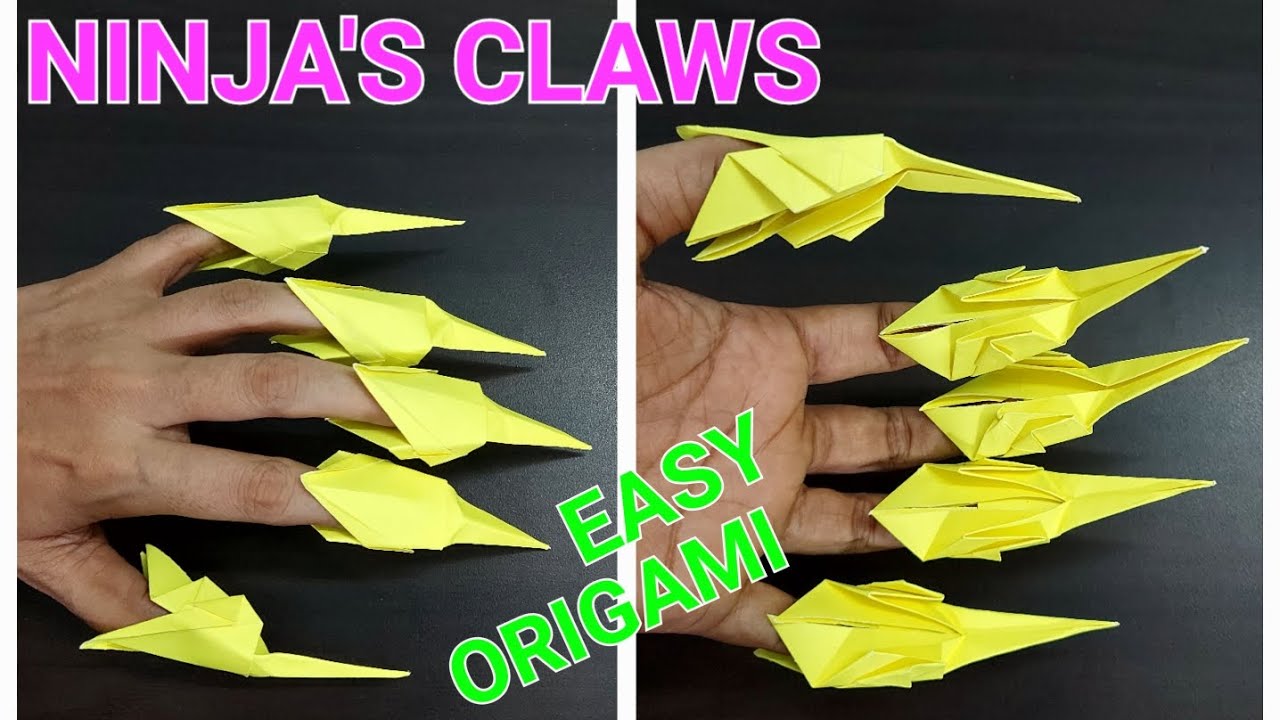 HOW TO MAKE EASY ORIGAMI NINJA S CLAWS BLACK PANTHERS CLAWS YouTube how-to-make-easy-origami-ninja-s-claws-black-panthers-claws-youtube