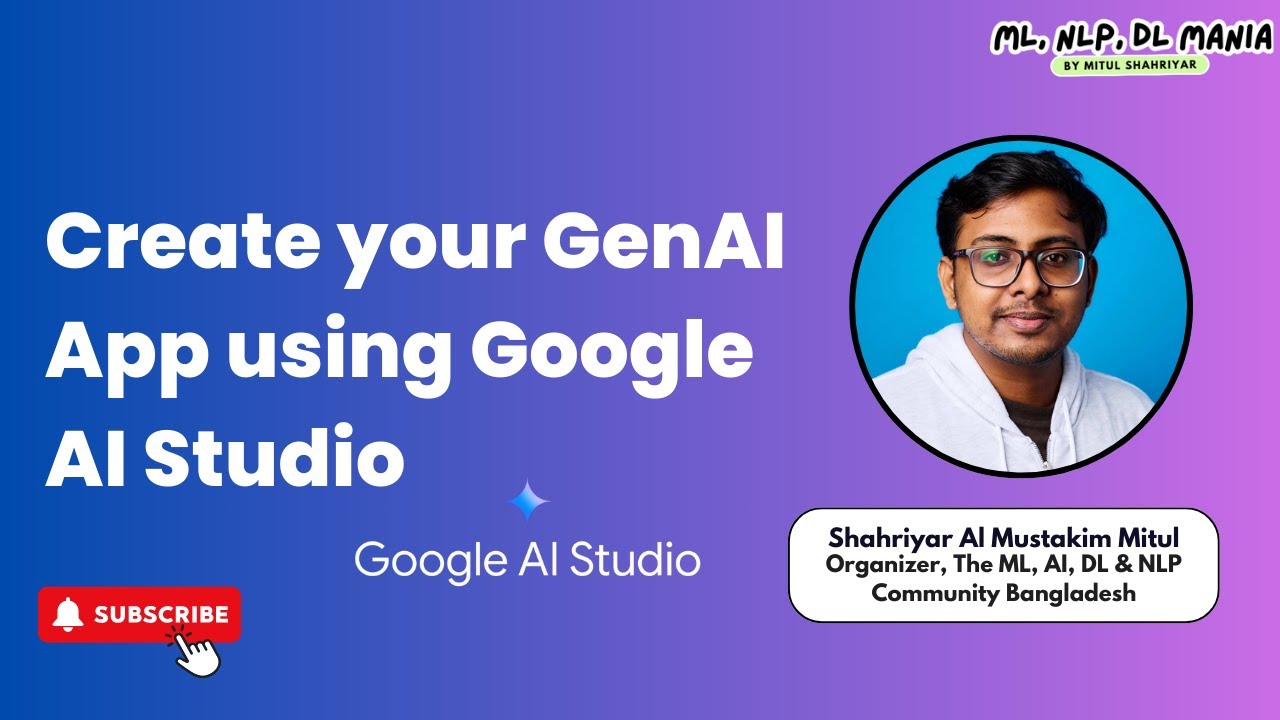 Create your GenAI app using Google AI Studio - YouTube