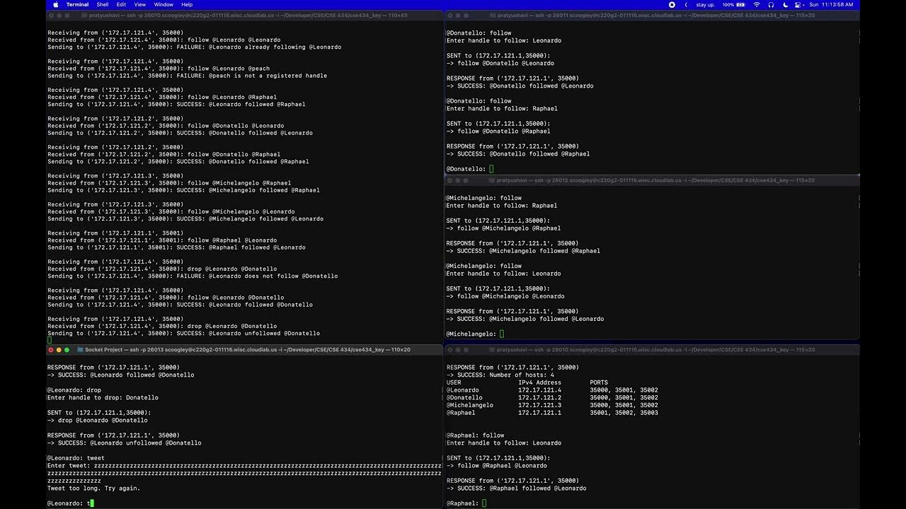 CSE 434 Socket Project Demo - Final Submission - Fall 2022 - YouTube