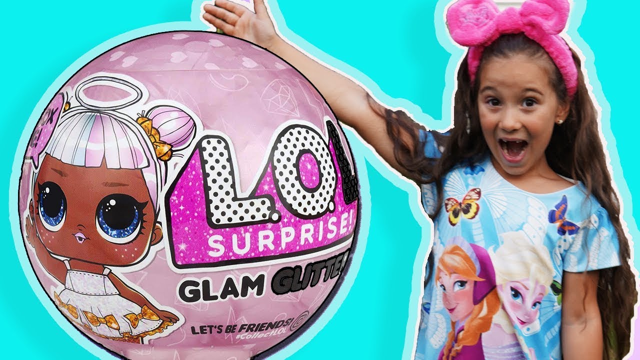 LOL Giant Balls GLAM GLITTER at Dad in the car - YouTube