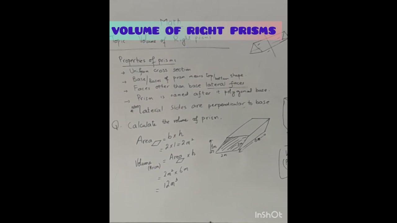 Volume of right prisms #introduction #formula #chapter14 #ex14b #prism ...
