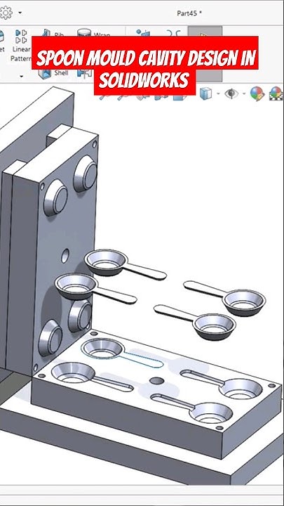 spoon mold cavity design in Solidworks #shorts #youtubeshorts #solidworks - YouTube