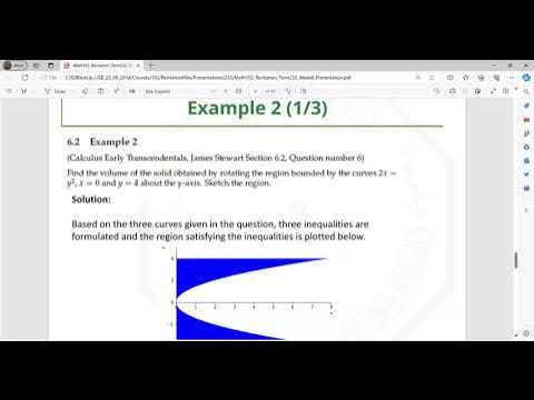 Week 8: MATH102 - Calculus II: Recitation with Python: Volumes by Disks ...