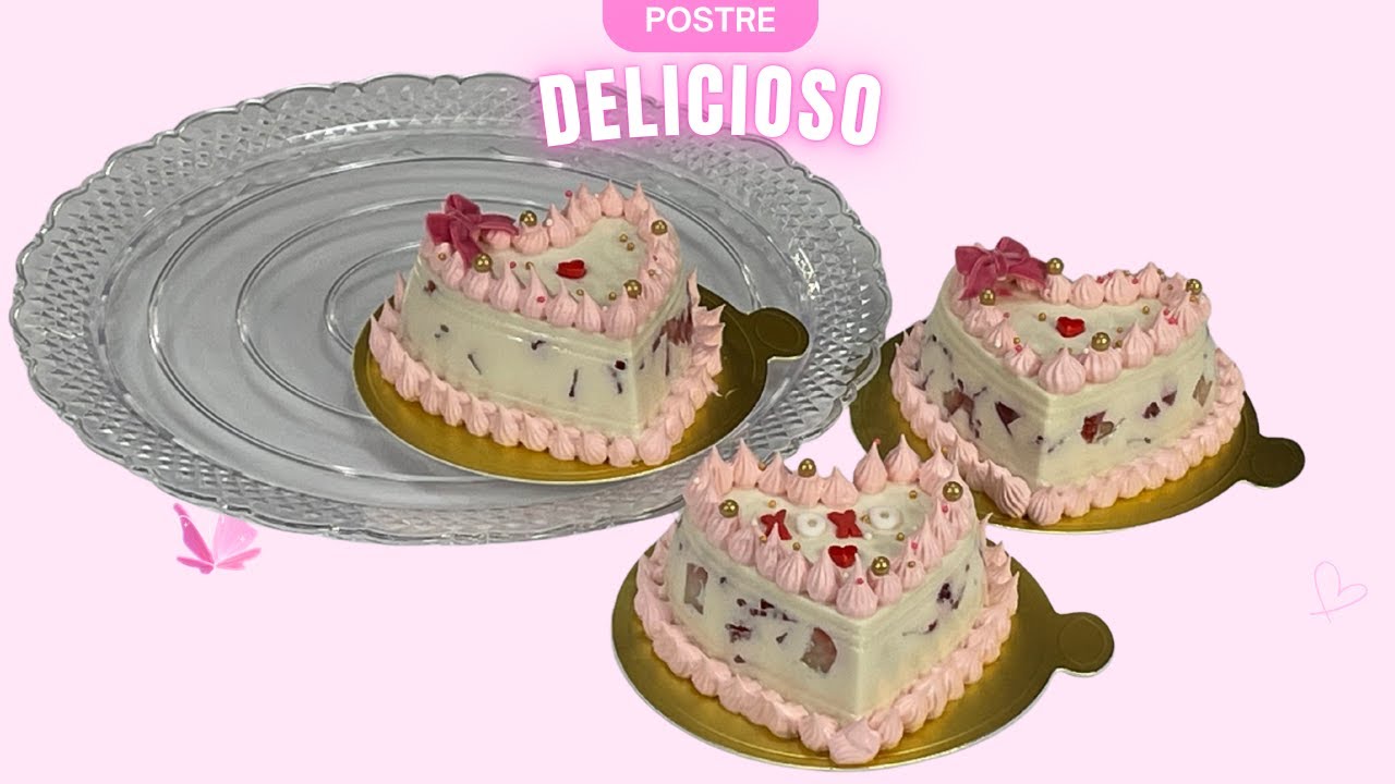 Gelatina de CORAZON de tres leches | Postre Facil relleno de fresas ...