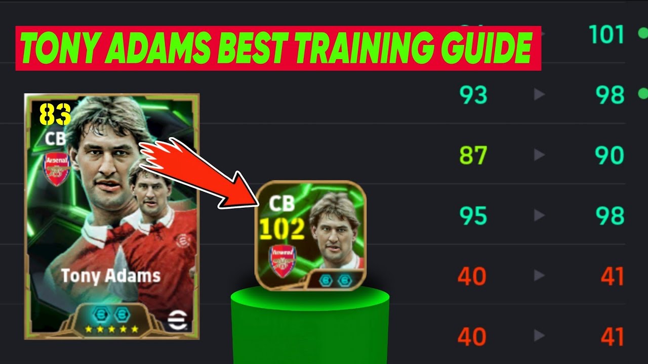 102 rated Tony Adams Best Training Guide in eFootball 2025, How to ...