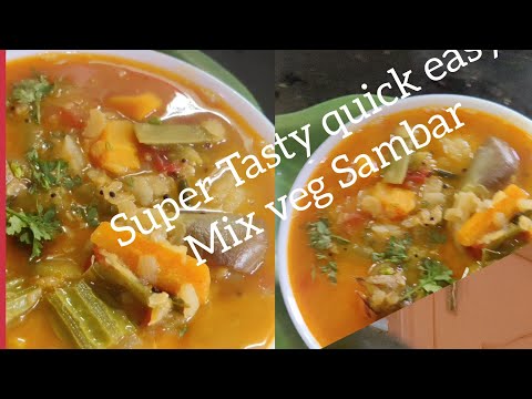 Mix veg Sambar/ rice rqgibolll/ good combination/ quick / tasty /easy ...