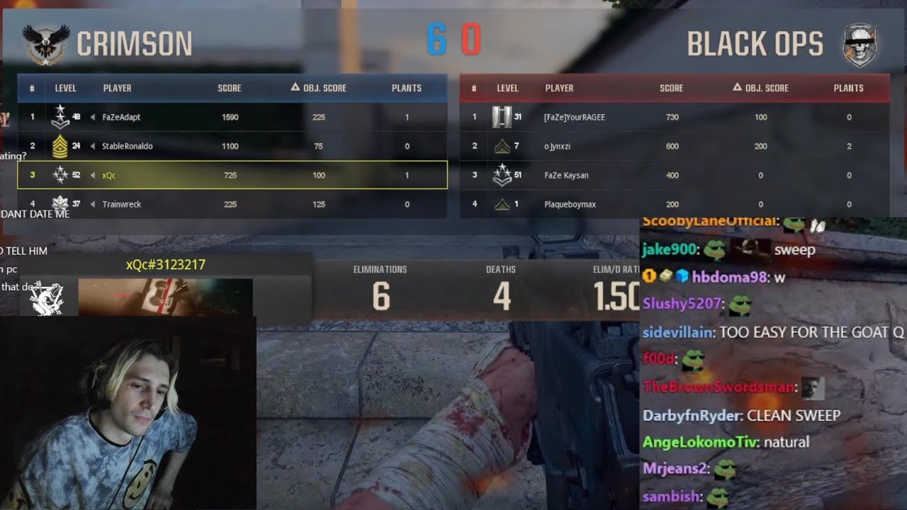 xQc Sweeps YourRage's Team in COD Tournament - YouTube