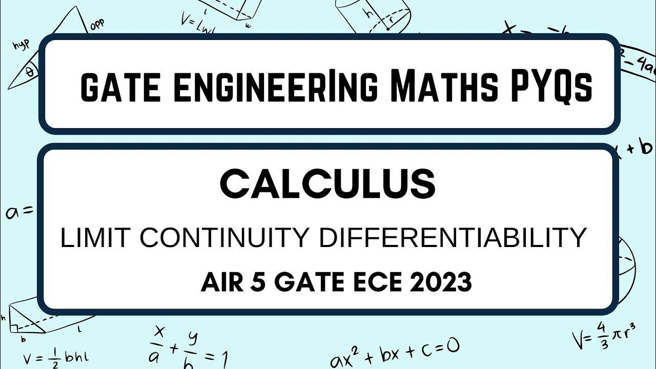 GATE Engg. Maths Previous Year Questions | Limit Continuity Differentiability | Part 14| Rajat ...