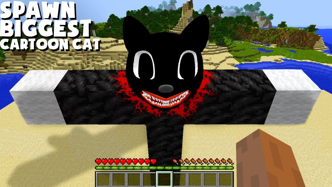 This is a SUPER SECRET WAY TO SPAWN BIGGEST CARTOON CAT in Minecraft ...