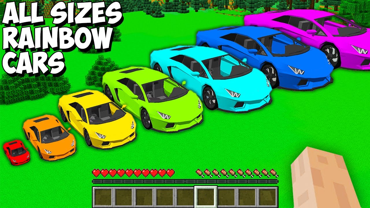These are SUPERCARS OF ALL SIZES in Minecraft! NEW SECRET SMALLEST vs ...