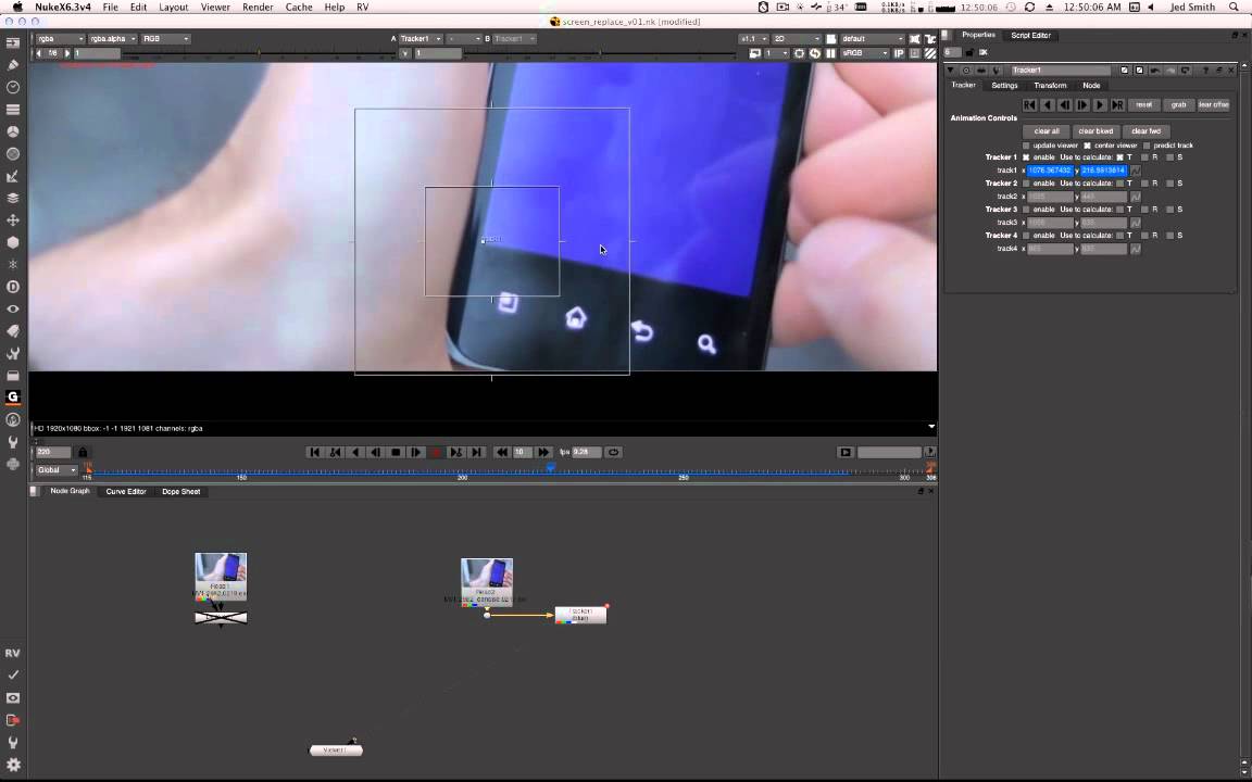 Nuke Screen Replacement Tutorial Part 1: Tracking The Screen - YouTube
