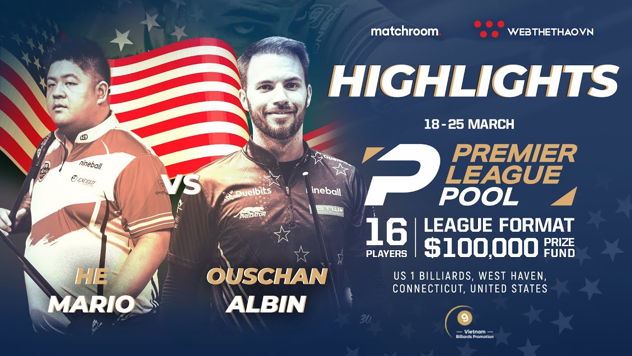 HIGHLIGHTS | Albin Ouschan vs Mario He | Giải Billiard Premier League ...