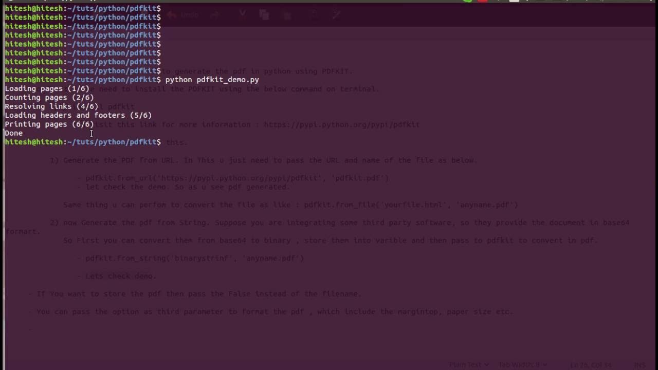 How to generate the pdf in python using pdfkit - YouTube