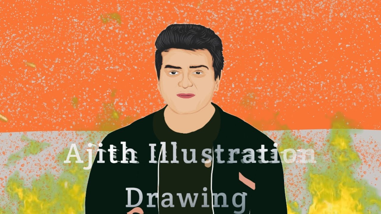 Ajith Illustration Drawing ️ | Vector Art 🎨 | Timelapse #ajith #thunivu ...