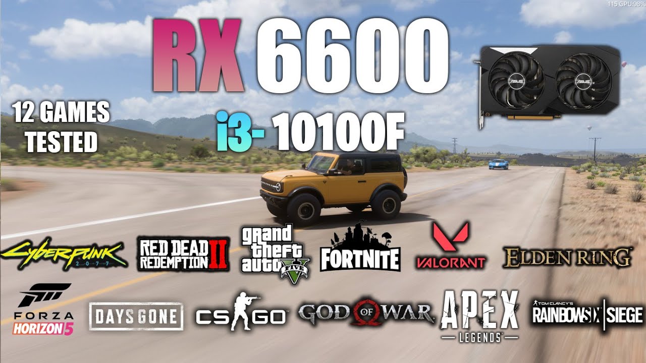 RX 6600 + i3 10100F : Test in 12 Games - AMD RX 6600 Gaming - YouTube