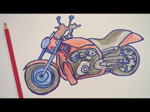 HOW TO DRAW A SIMPLE MOTORCYCLE EASY | Drawing a Sport Bike - YouTube