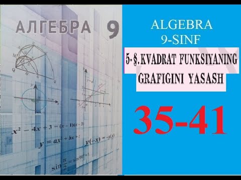 9-SINF ALGEBRA MAVZU: KVADRAT FUNKSIYANING GRAFIGINI YASASH .(35-41 ...