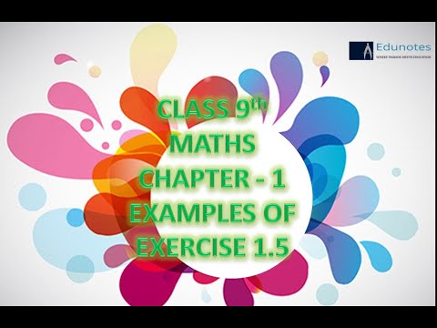 Class 9th Maths Important Examples of exercise 1.5 - YouTube