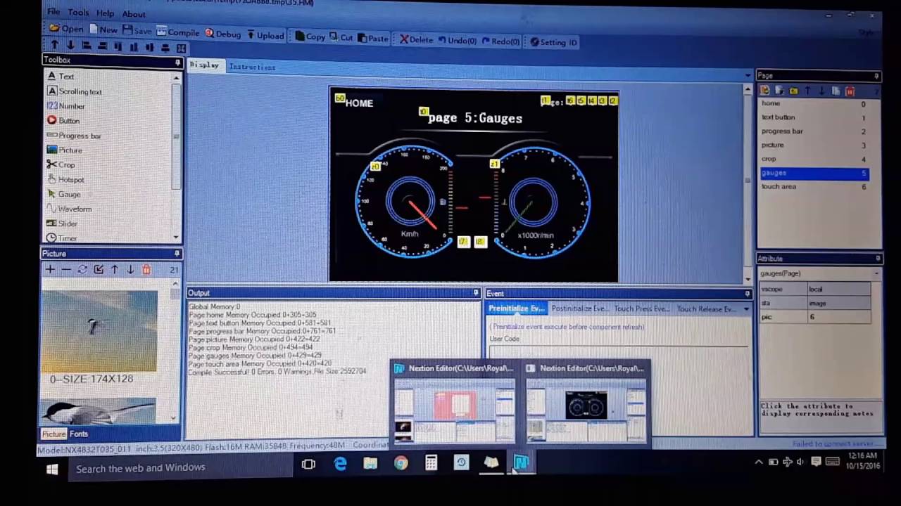Nextion - Gauges - YouTube