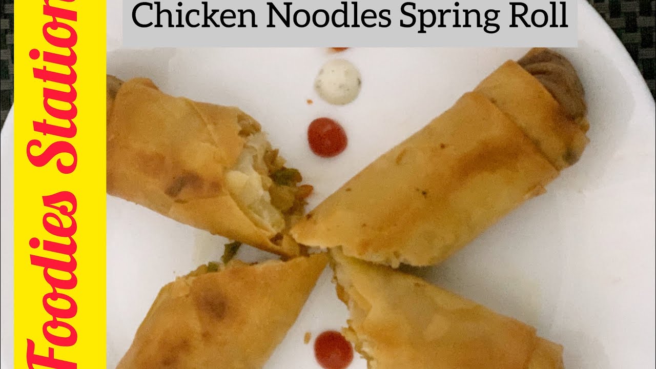 Chicken noodle spring rolls - YouTube