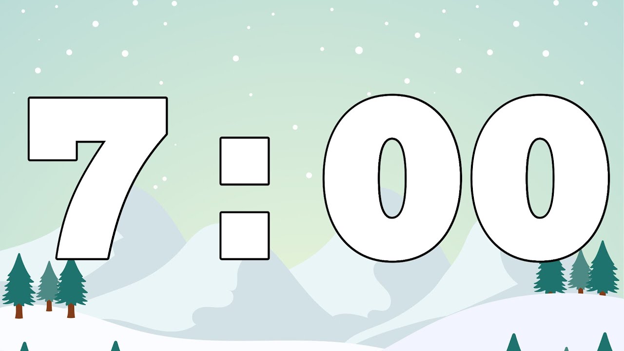 Winter Countdown Timer - 7:00 - Blue and Bold Font - YouTube