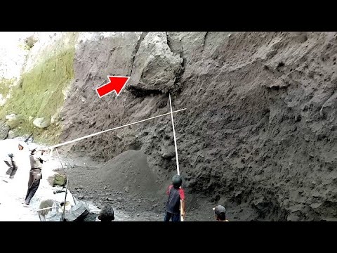 Falling of Solid Blocks of Sand - YouTube