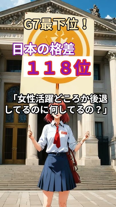 【物議】G7最下位！日本の男女格差118位の衝 #男女格差 #ジェンダーギャップ #G7最下位 #WEF報告 #女性活躍 #政治改革 #ニュース解説 #Shorts - YouTube