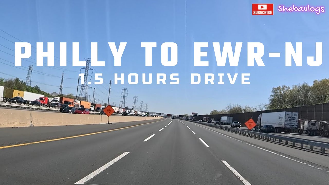 PHILLY Scenic Drive to NJ Newark Liberty International Airport | 60FPS ...