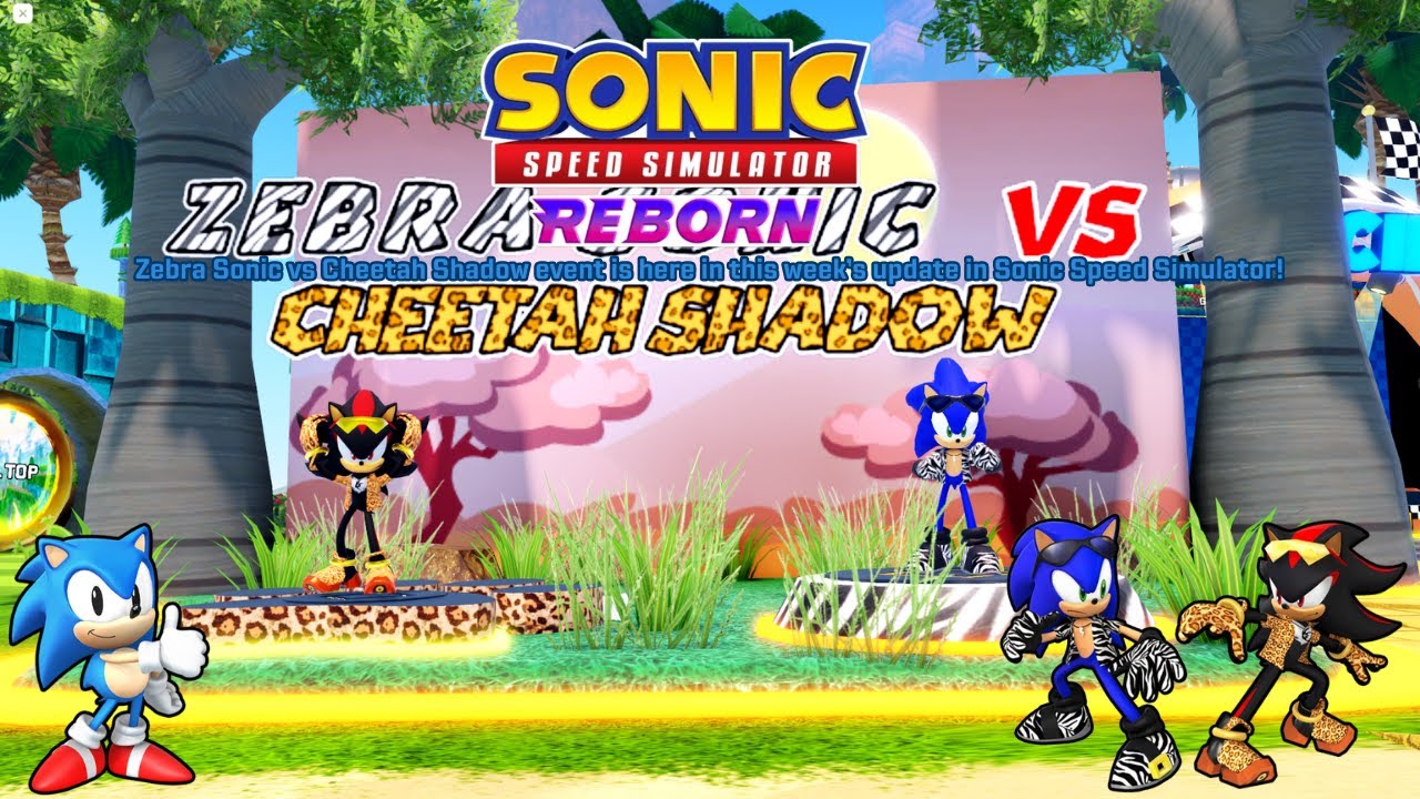Zebra Sonic VS Cheetah Shadow event in Sonic Speed Simulator! - YouTube