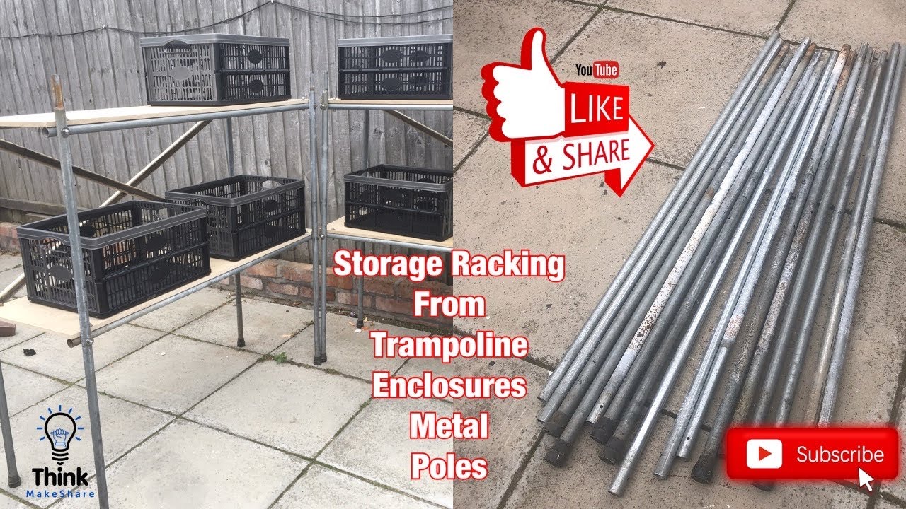 Transforming Trampoline Poles To Storage Racking DIY - YouTube
