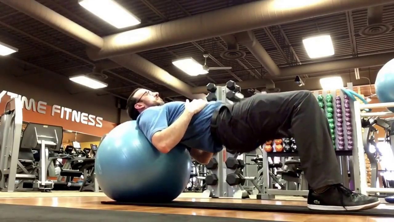 Double Leg Physio Ball Bridge - YouTube