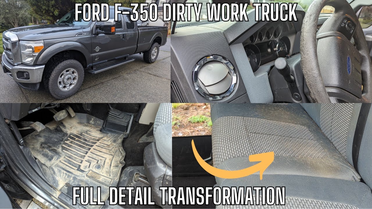 Filthy Construction F-350 Truck Gets A Detail Makeover! Deep Cleaning ...