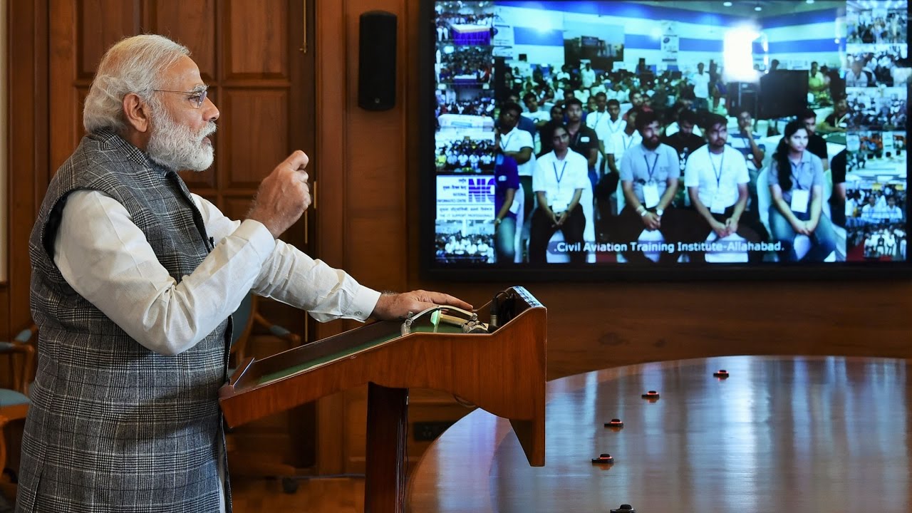 PM Narendra Modi addressing participants of Smart India Hackathon 2017 ...