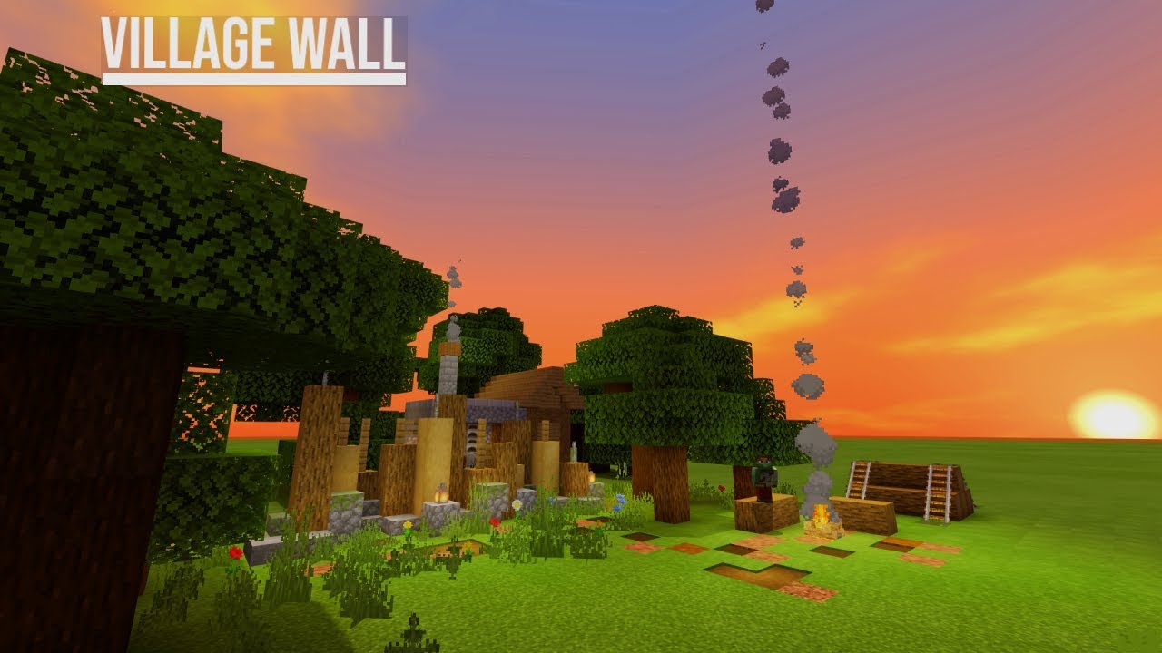 [4K] Minecraft : Village Wall Tutorial l (Pillager Proof) - YouTube