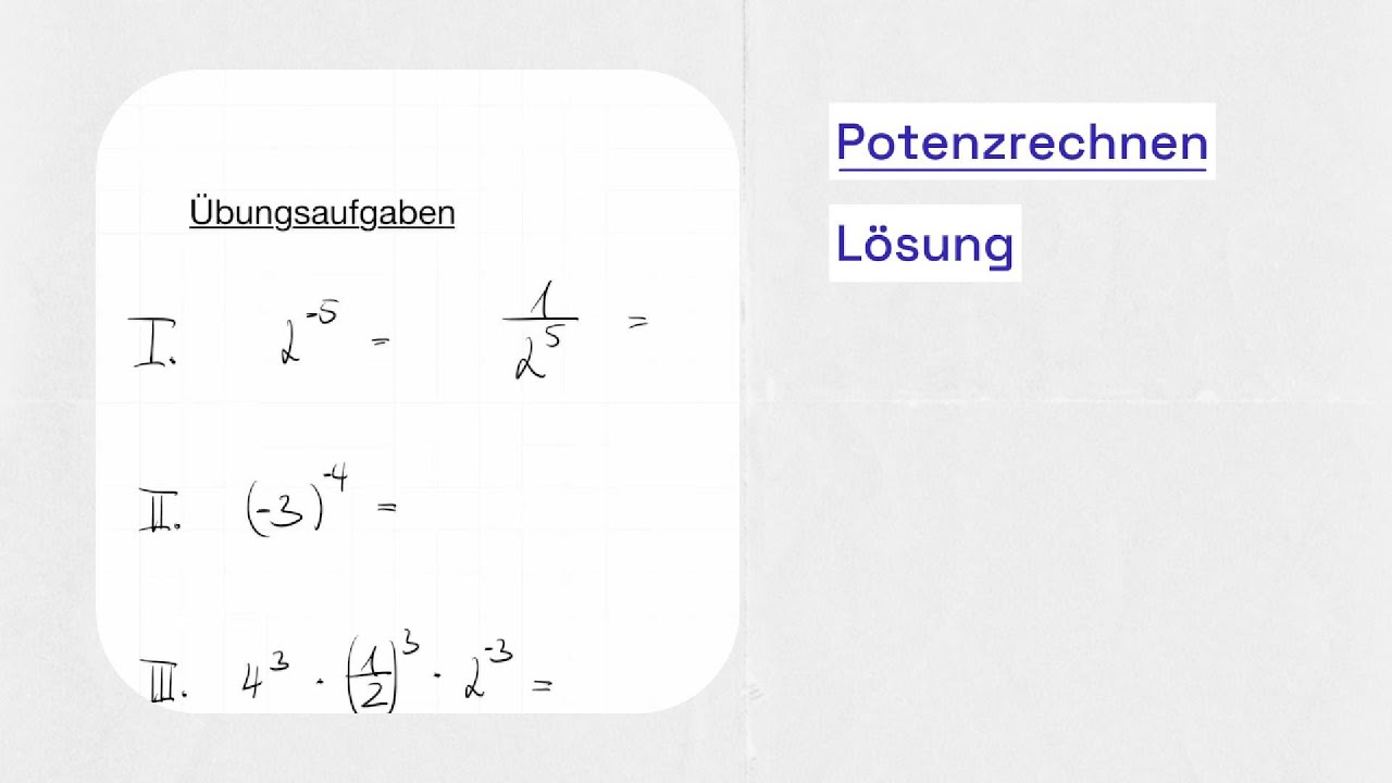 Potenzrechnung Lösung - YouTube