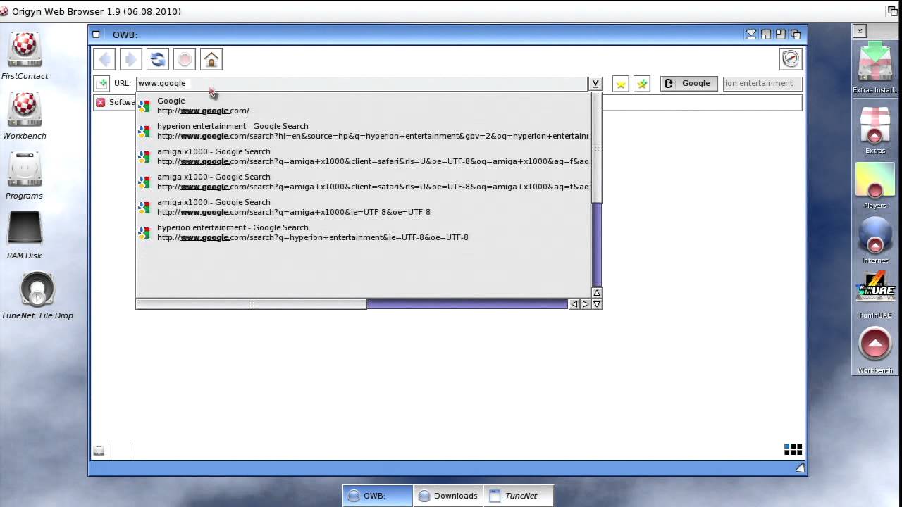 MUI OWB Web Browser on Amiga X1000 with OS4.1 - YouTube