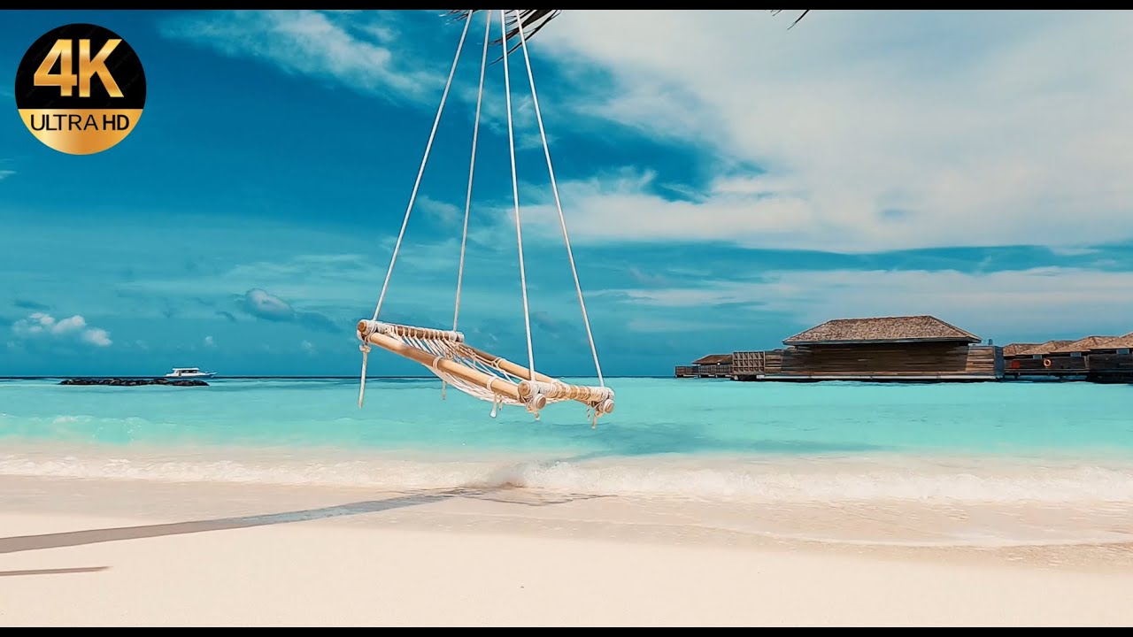 Tropical Beach Relaxing Sea/Ocean Wave & Piano Sounds | 4K Ultra HD ...