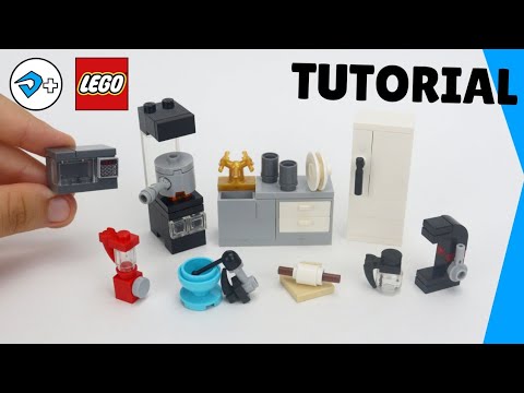LEGO KITCHEN furniture and accessories - TUTORIAL - YouTube
