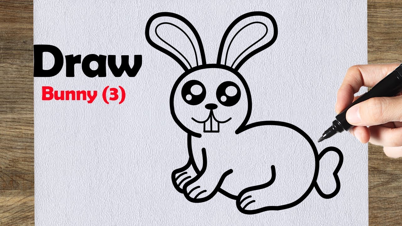 How to Draw a Rabbit Step by Step — Easy Bunny Drawing for Beginners ...