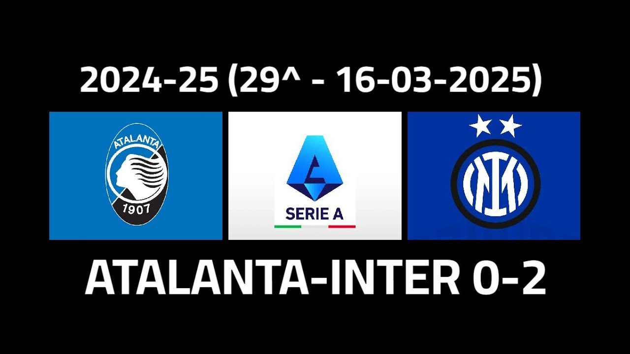 2024-25 (29^- 16-03-2025) Atalanta-INTER 0-2 - Commento #GMMile - YouTube