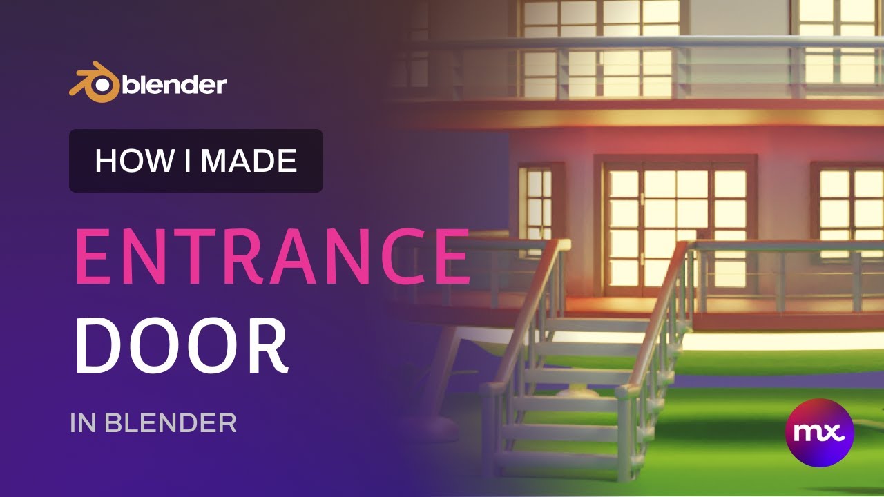 Modern Front Entrance Door - 3D Modeling Process | Mx Art - YouTube