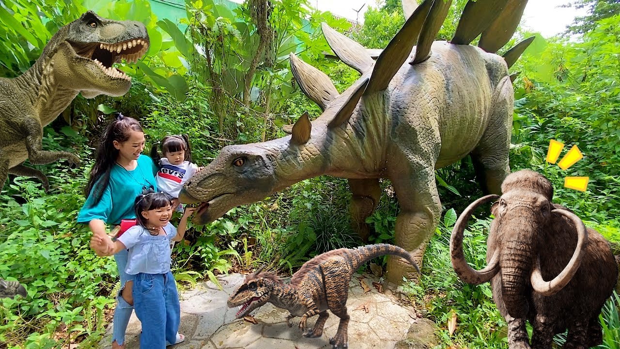Main Ke Zaman Dinosaurus Ketemu Trex dan Mammoth Gajah Purba - Dino Park Jurassic Park - YouTube